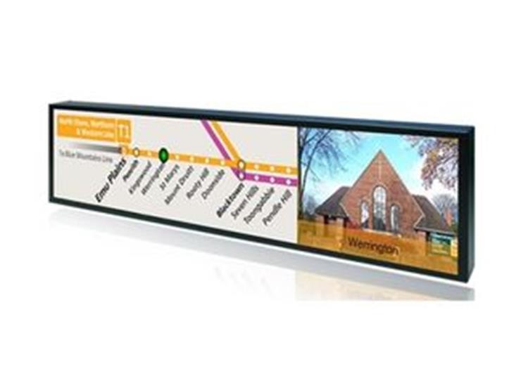 28 Inch Stretched Bar LCD Display Digital Signage Kiosk For Buses And ...