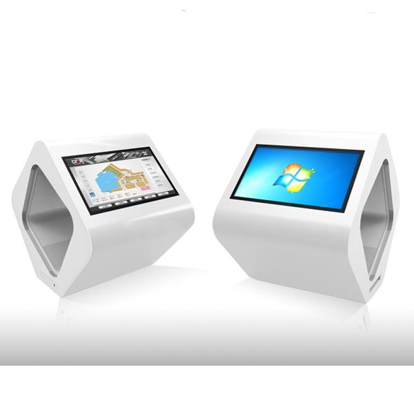 Floor Standing Multi Touch Desk , Two Screen Embedded Touch Screen ...
