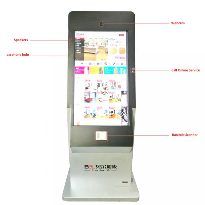 43 Inch Floor Stand Interactive IR Touch Screen Kiosk Computer Totem ...
