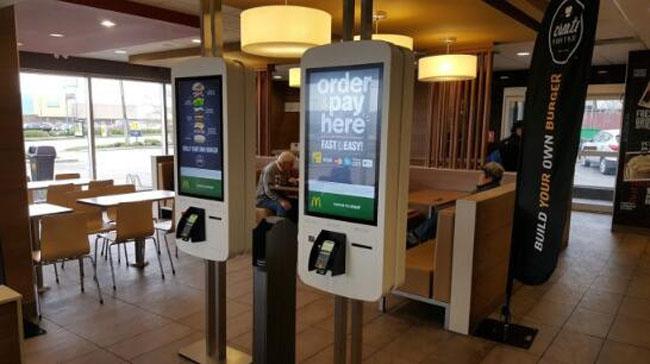 43 Inch Interactive Touchscreen Display Mcdonalds Self Order Kiosk POS ...